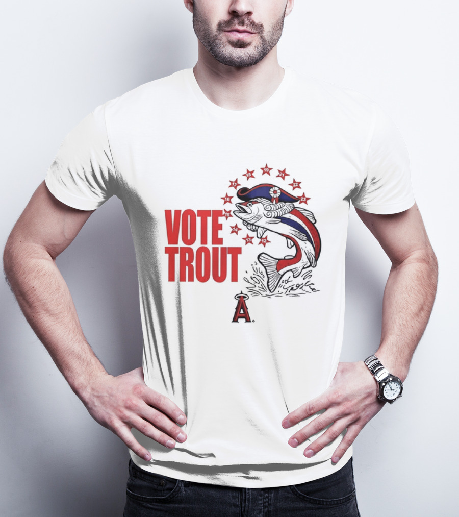 Los Angeles Angels Vote Trout Red Blue Star Fish T-Shirt