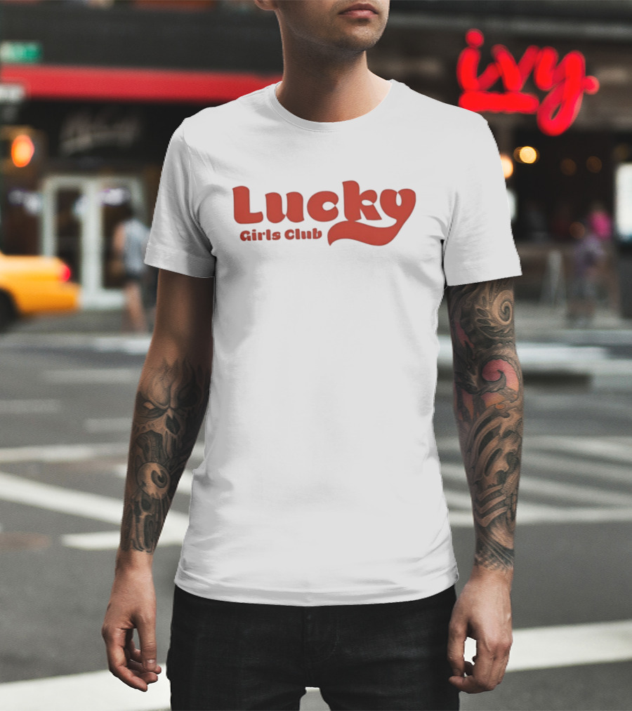 Lucky Girls Club Retro Style Bold Red T-Shirt