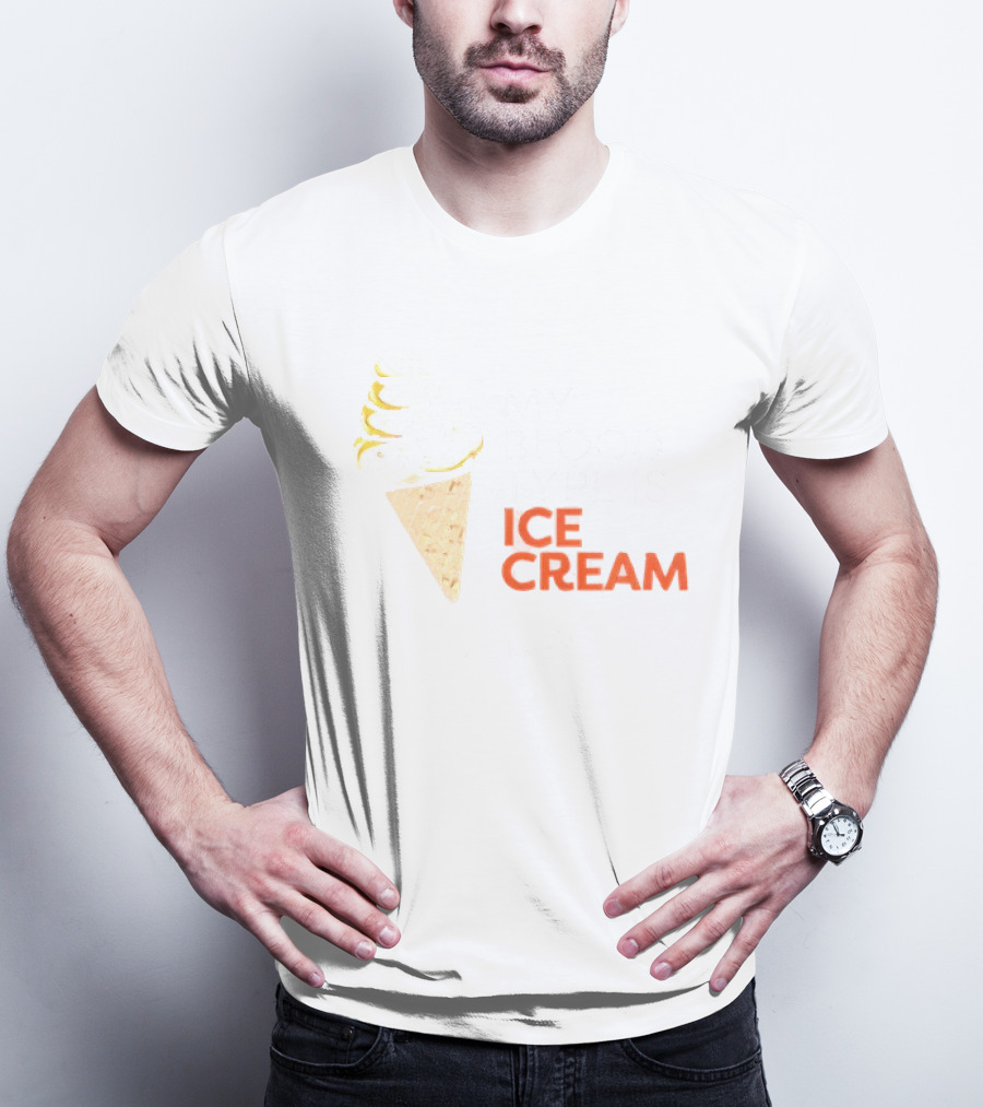 My Blood Type Is Ice Cream Vitalant Fun Cone T-Shirt