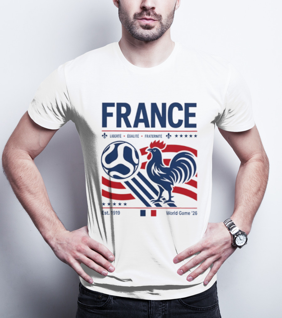 France Liberté Égalité Fraternité Est 1919 Rooster World Game '23 T-Shirt