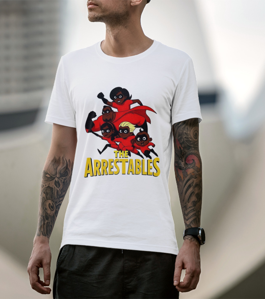 The Arrestables Superhero Family In Red Suits T-Shirt