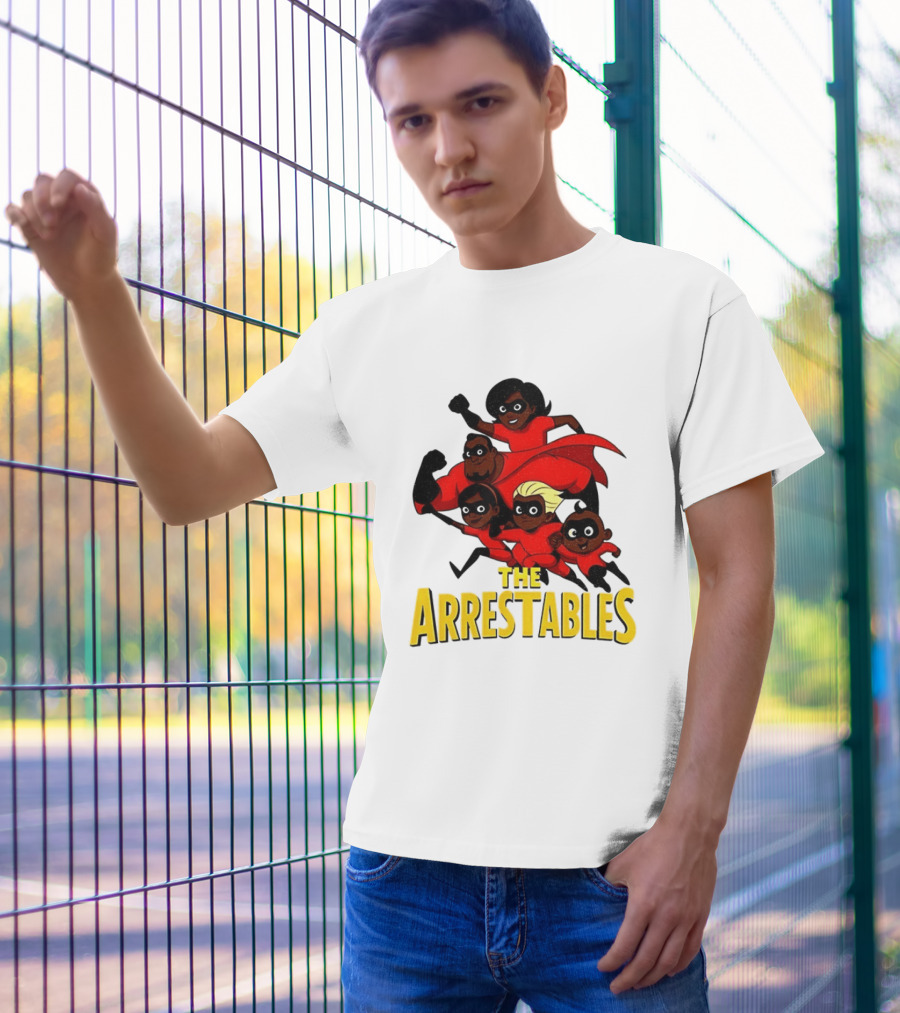 The Arrestables Superhero Family In Red Suits T-Shirt