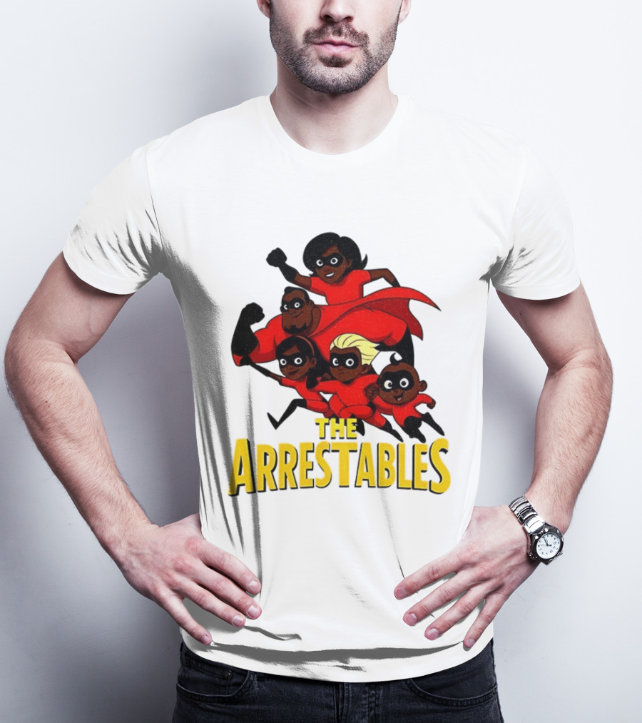 The Arrestables Superhero Family In Red Suits T-Shirt
