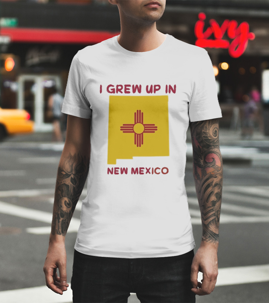 I Grew Up In New Mexico Zia Symbol Home State Pride T-Shirt