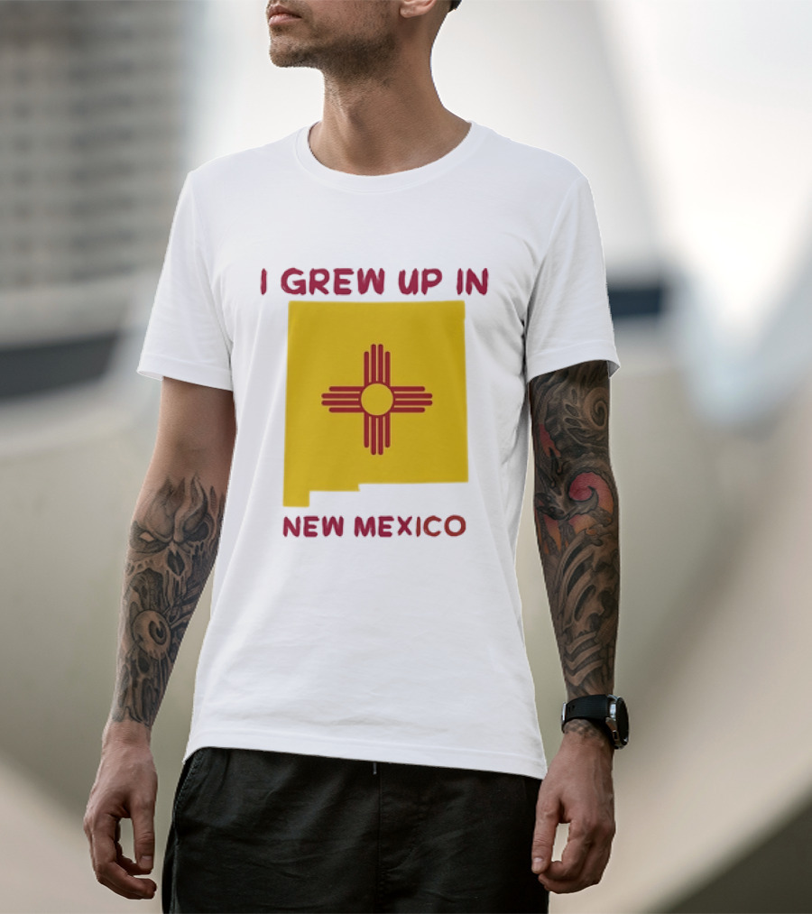 I Grew Up In New Mexico Zia Symbol Home State Pride T-Shirt