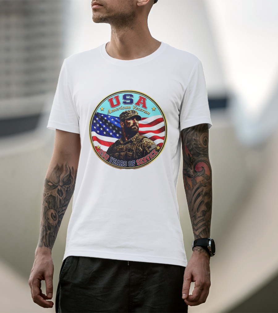USA American Veteran 250 Years Of Service T-Shirt