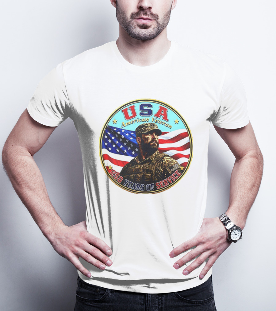 USA American Veteran 250 Years Of Service T-Shirt