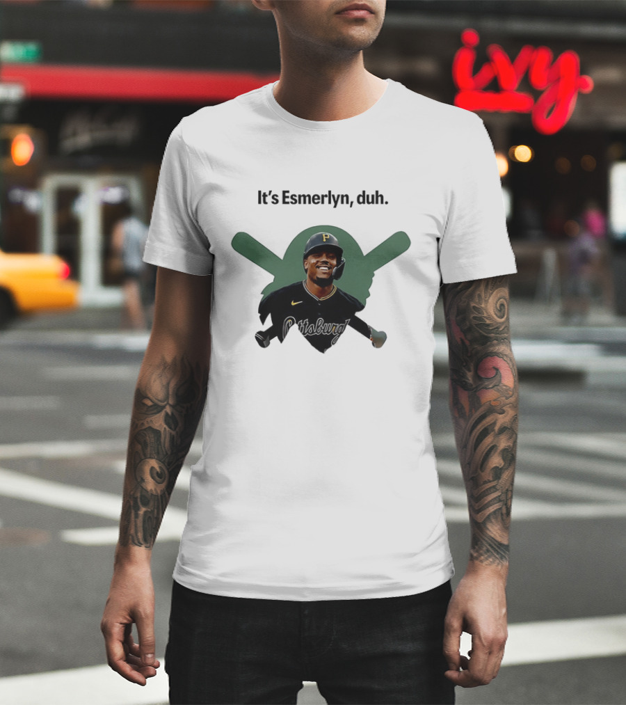 Esmerlyn Duh Pittsburgh Pirates Baseball Player With Crossed Bats T-Shirt