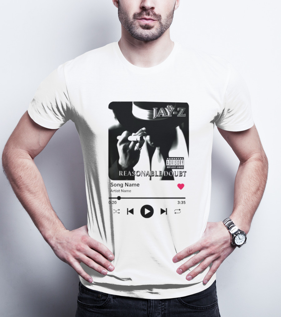 Jay Z Reasonable Doubt Song Name Artist Name Parental Advisory Explicit Content Iconic Album Cover T-Shirt