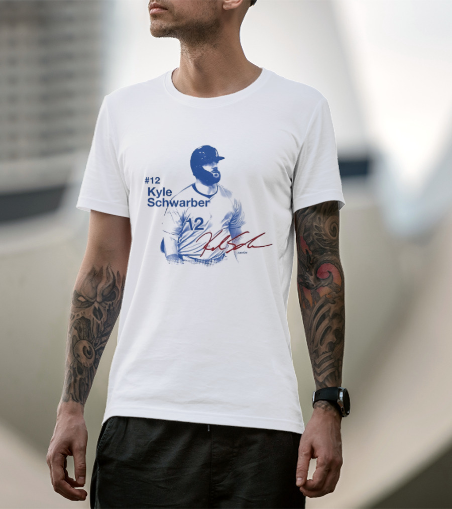 #12 Kyle Schwarber Baseball Player Slash Signature T-Shirt