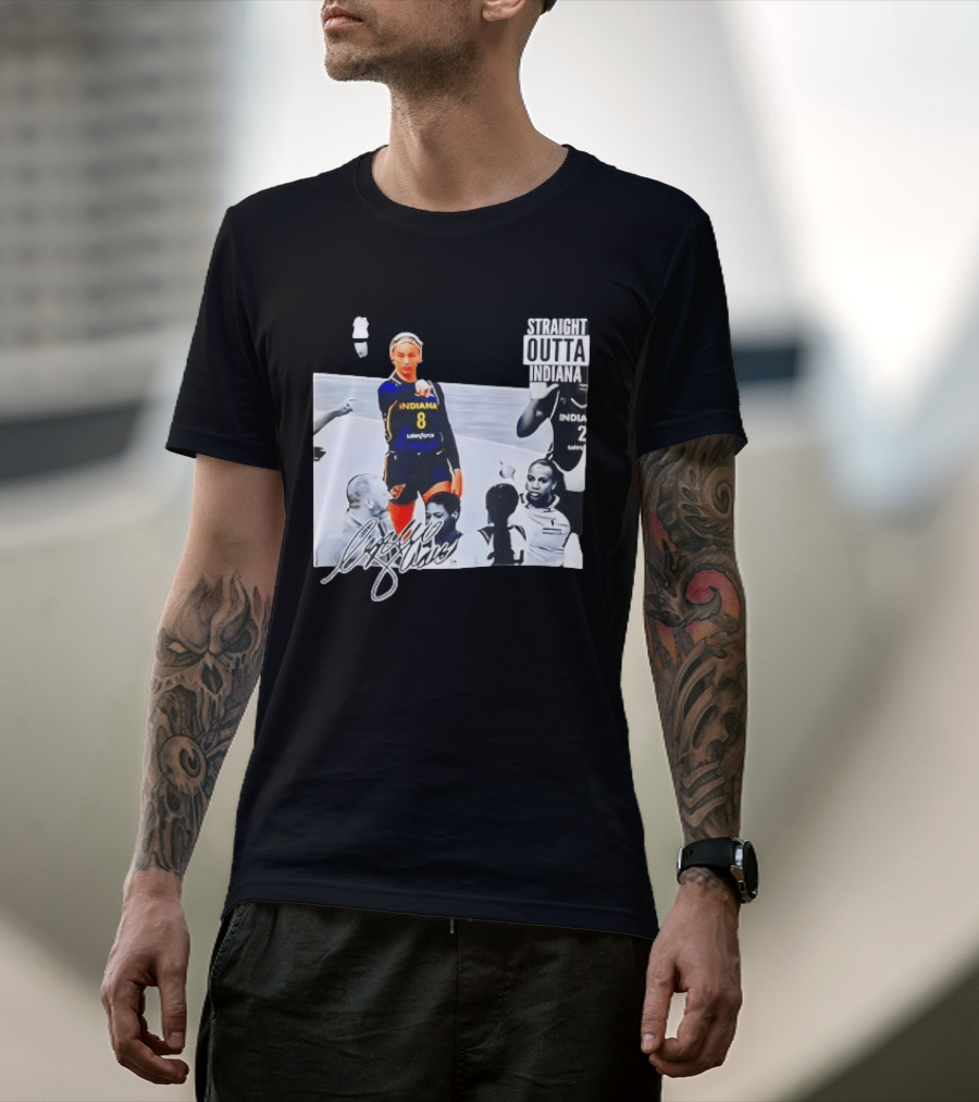 Caitlin Clark Pointing Indiana Fever Basketball Player Straight Outta Indiana T-Shirt