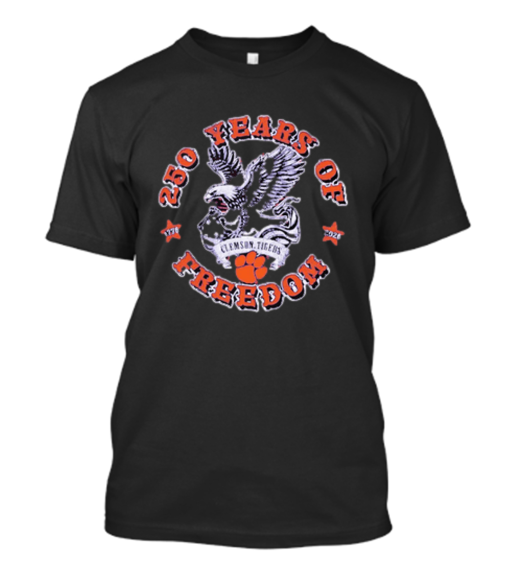Clemson Tigers 250 Years Of Freedom 1776 2026 Americana Eagle T-Shirt