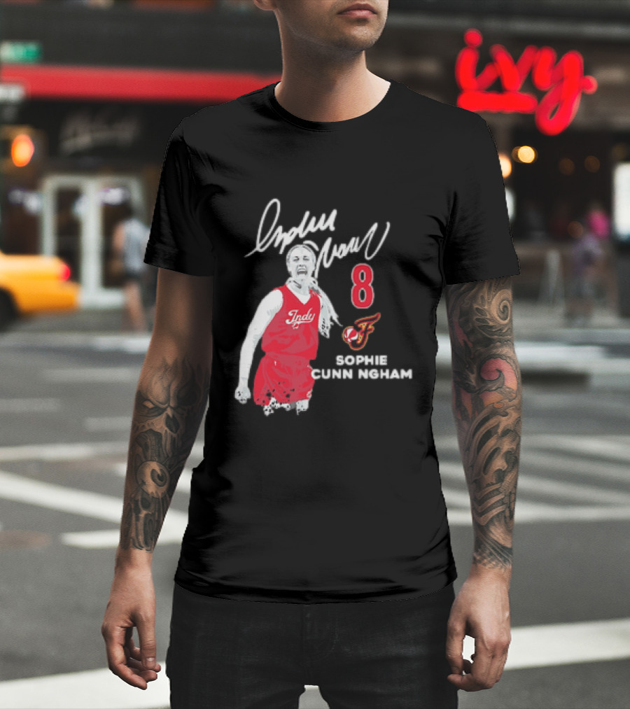 Sophie Cunningham Indiana Fever Indy Basketball 8 Distressed Player T-Shirt