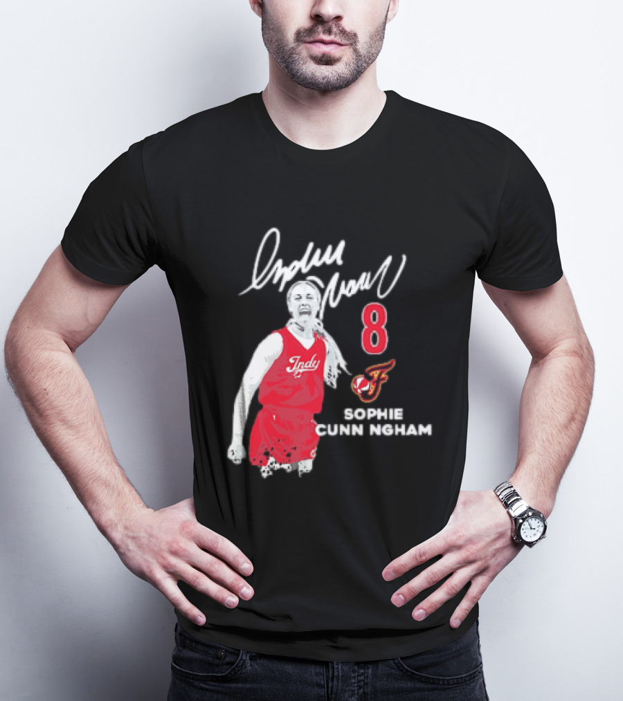 Sophie Cunningham Indiana Fever Indy Basketball 8 Distressed Player T-Shirt