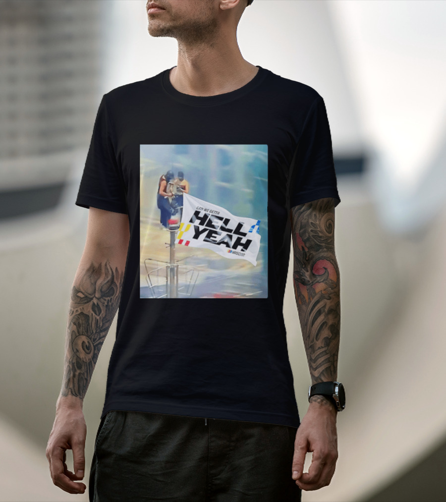 NASCAR Hell Yeah Flag Racing Enthusiast Motorsports Fans T-Shirt