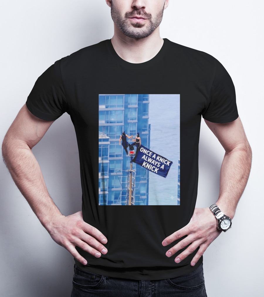 New York Knicks Once A Knick Always A Knick Flag Empire State Building NYC T-Shirt