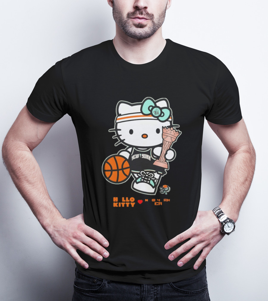 Hello Kitty New York Liberty 2026 WNBA Commissioner's Cup Basketball 30th Anniversary T-Shirt