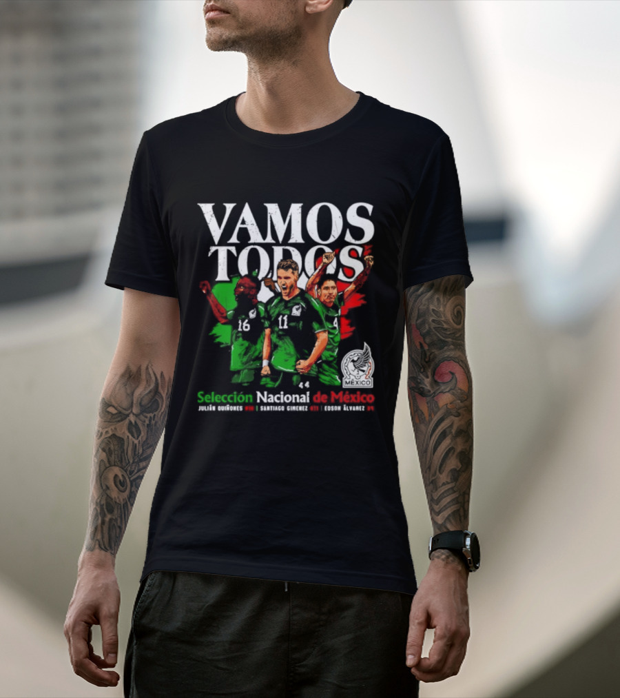 Vamos Todos Selección Nacional De México Julián Quiñones Santiago Gimenez Edson Álvarez Soccer Spirit T-Shirt
