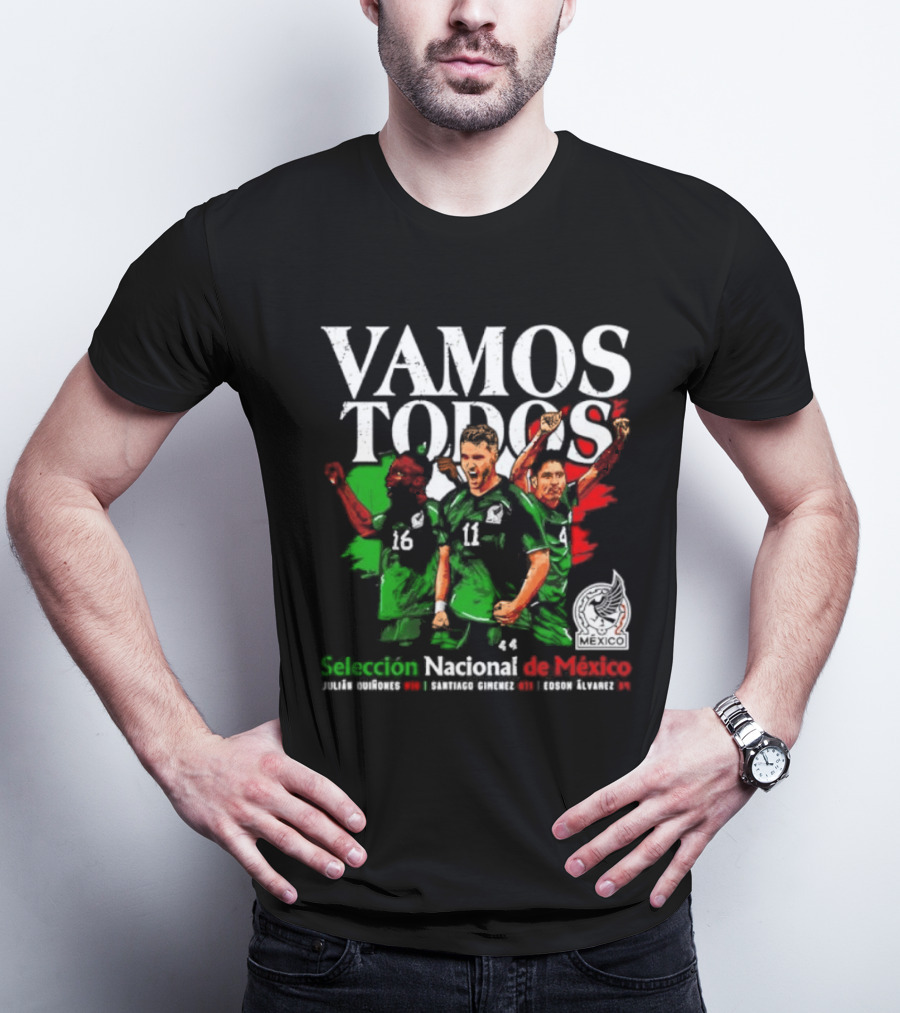 Vamos Todos Selección Nacional De México Julián Quiñones Santiago Gimenez Edson Álvarez Soccer Spirit T-Shirt