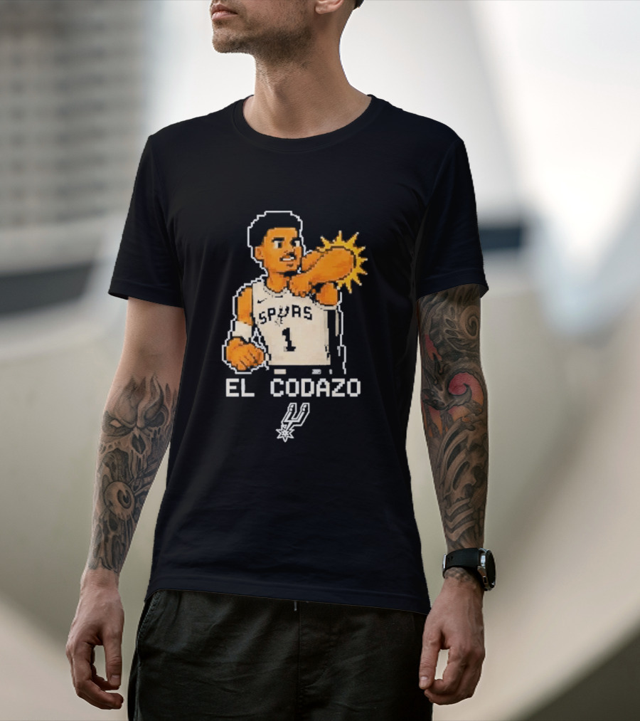Victor Wembanyama Spurs El Codazo Pixel T-Shirt