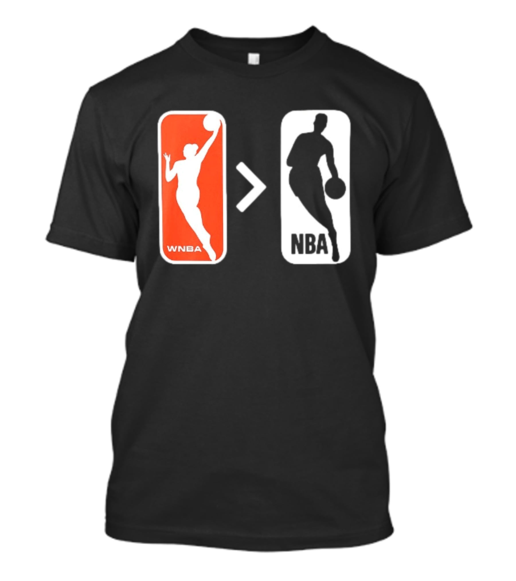 WNBA Logo Greater Than NBA Logo Comparison T-Shirt