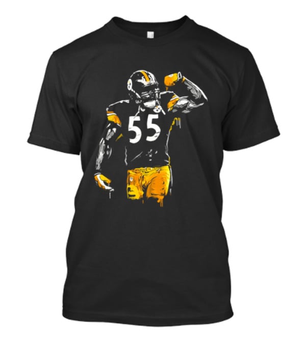 Pittsburgh Steelers Number 55 Football Player Drip T-Shirt