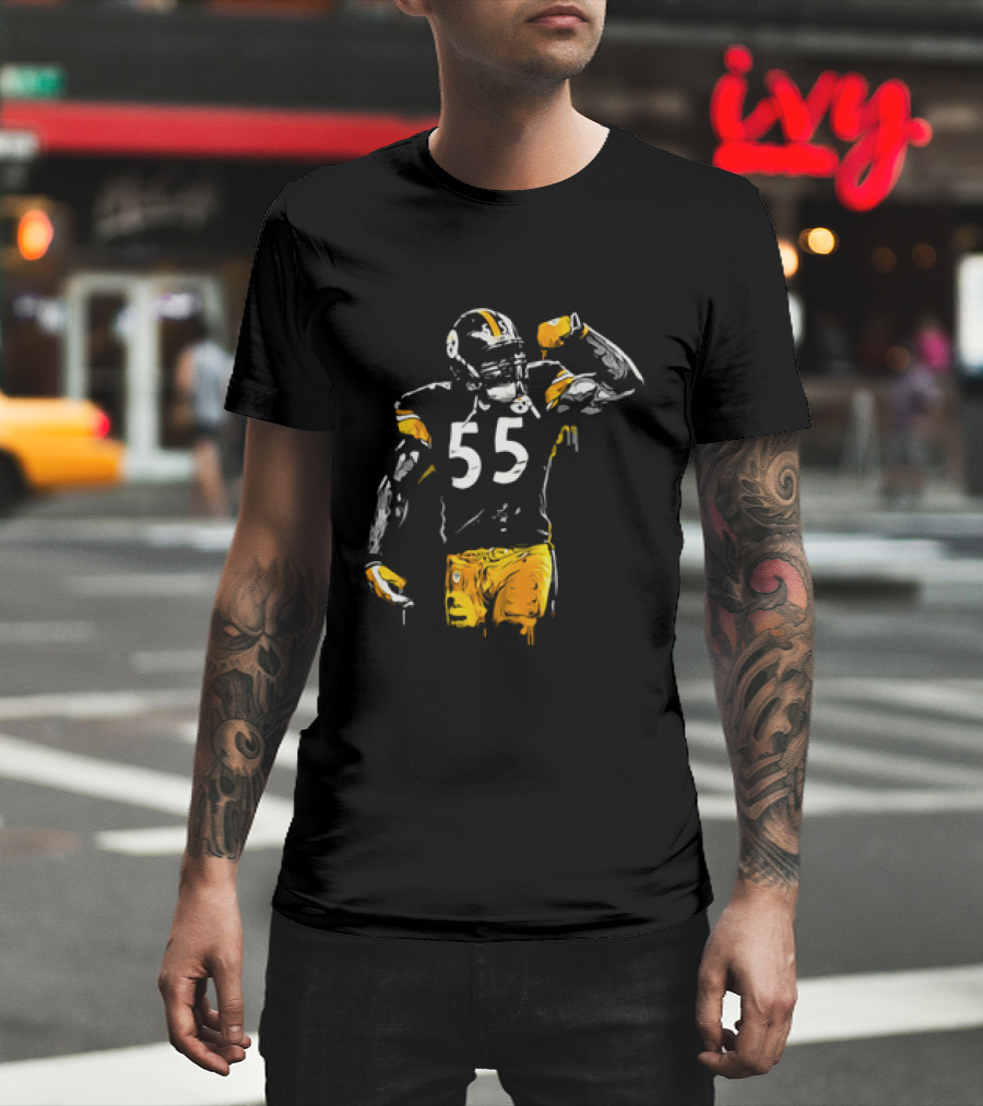 Pittsburgh Steelers Number 55 Football Player Drip T-Shirt