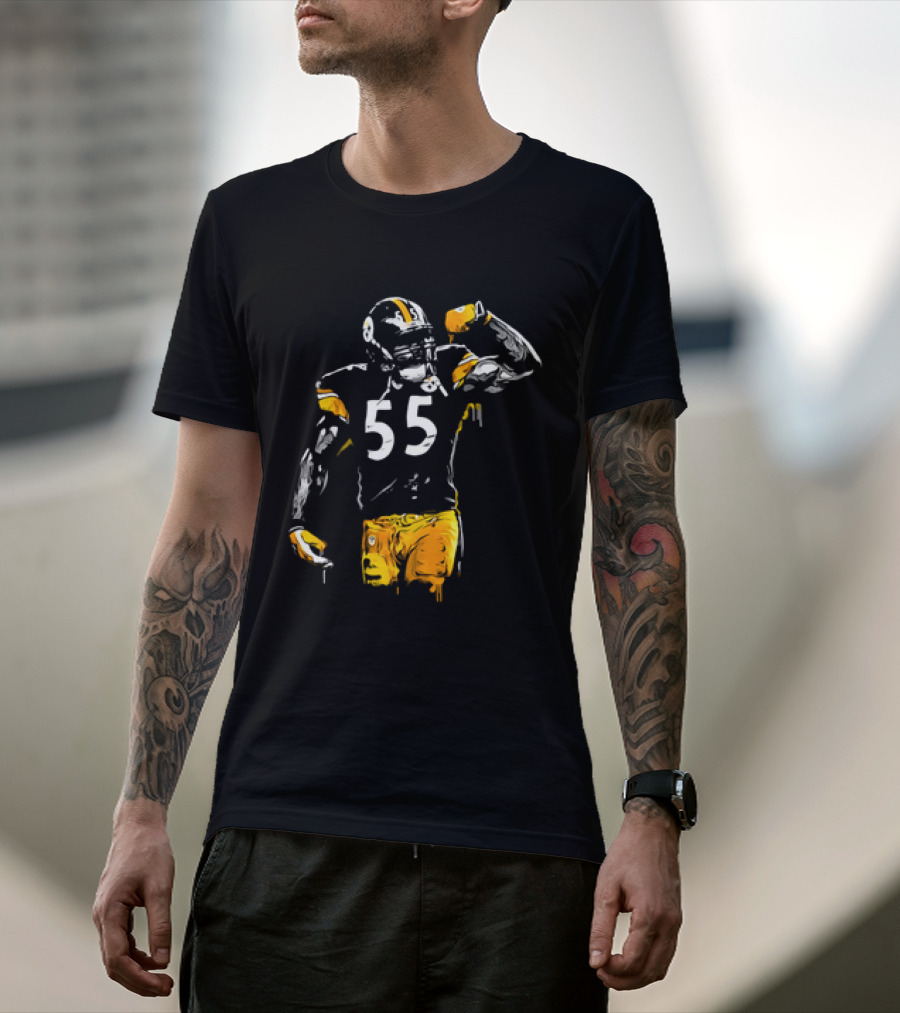 Pittsburgh Steelers Number 55 Football Player Drip T-Shirt