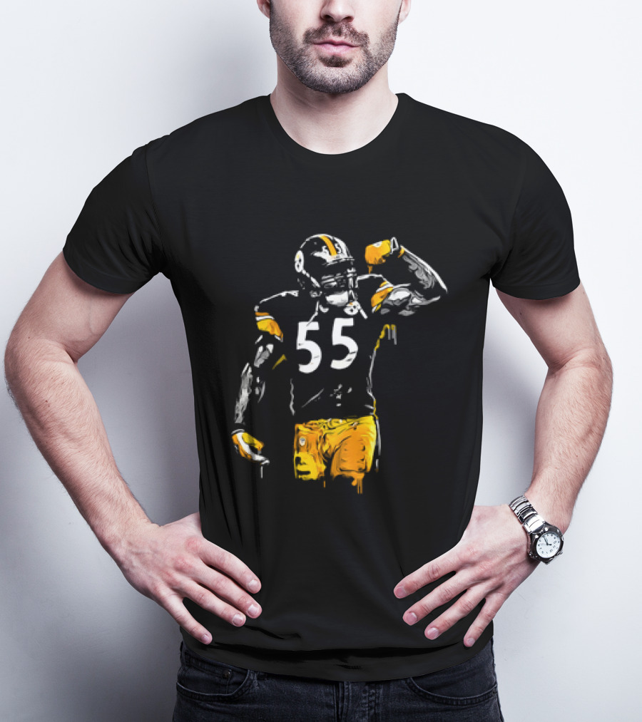 Pittsburgh Steelers Number 55 Football Player Drip T-Shirt