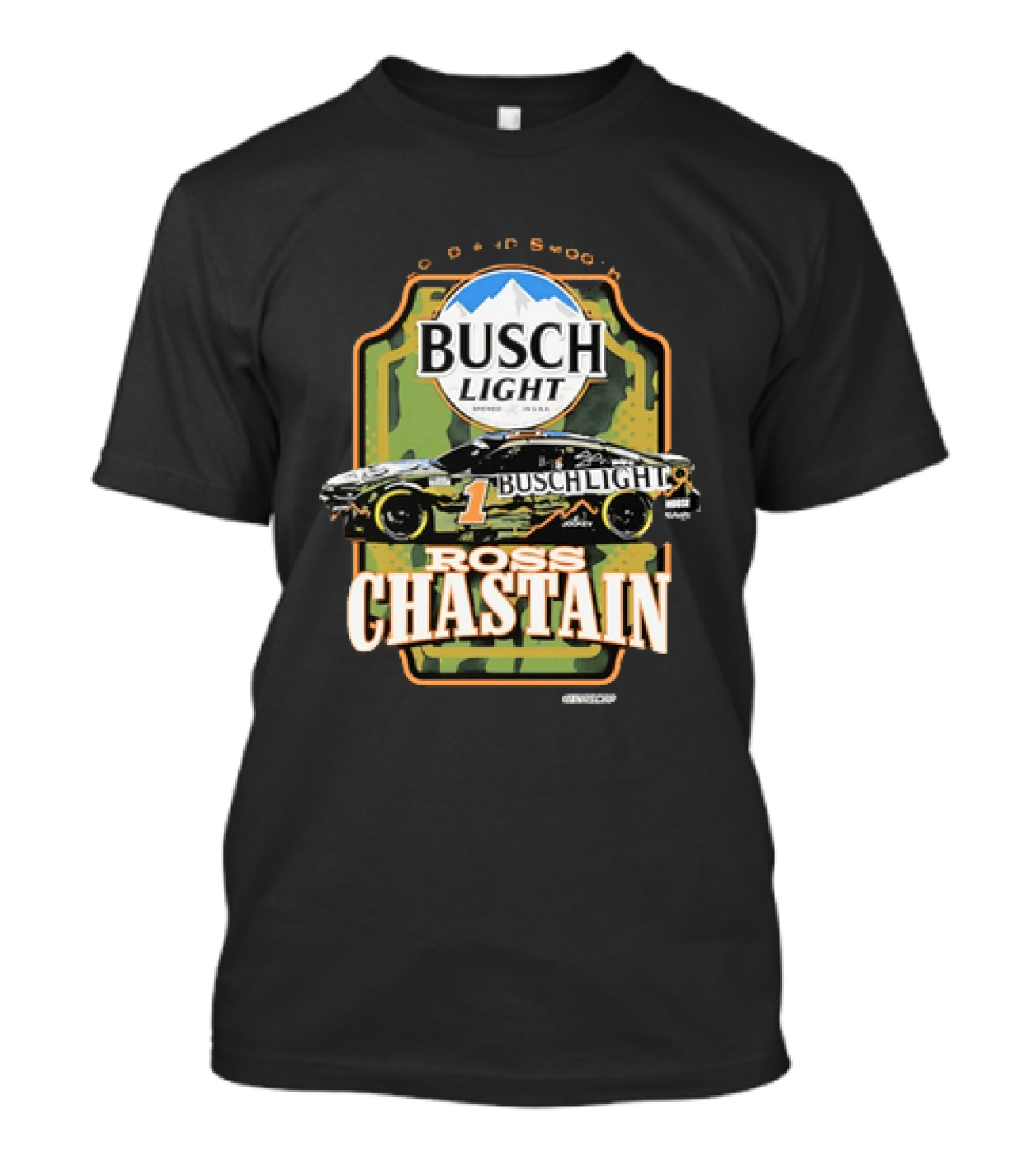Ross Chastain No 1 Busch Light Cold And Smooth Racing Car Camouflage T-Shirt