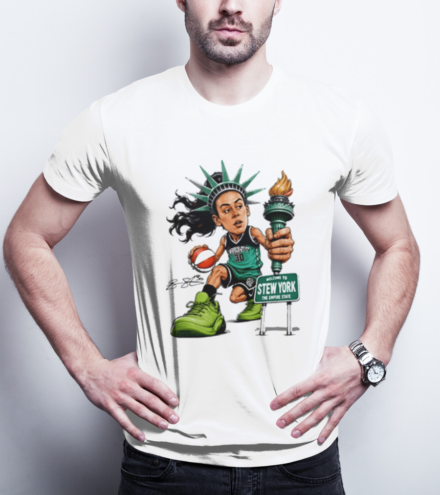 New York Liberty Breanna Stewart Stew York Torch Statue Basketball T-Shirt