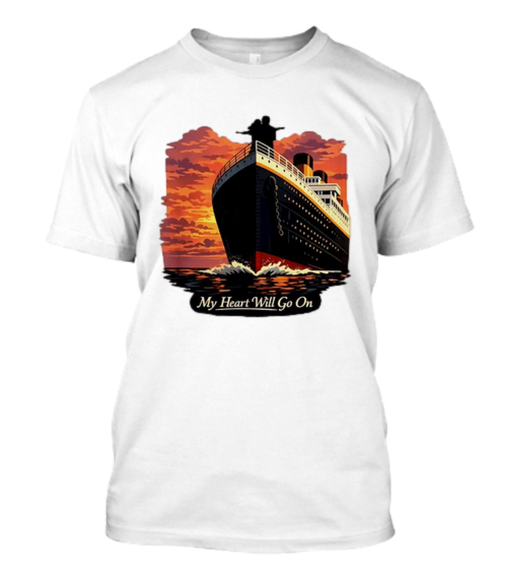 Titanic Sunset Scene My Heart Will Go On Jack And Rose T-Shirt