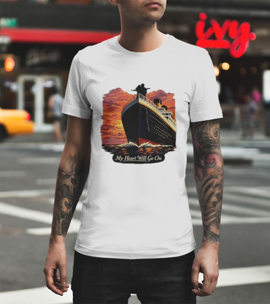 Titanic Sunset Scene My Heart Will Go On Jack And Rose T-Shirt