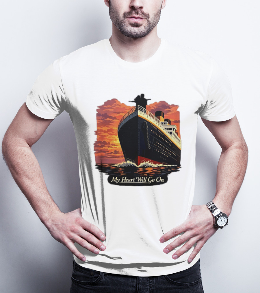 Titanic Sunset Scene My Heart Will Go On Jack And Rose T-Shirt