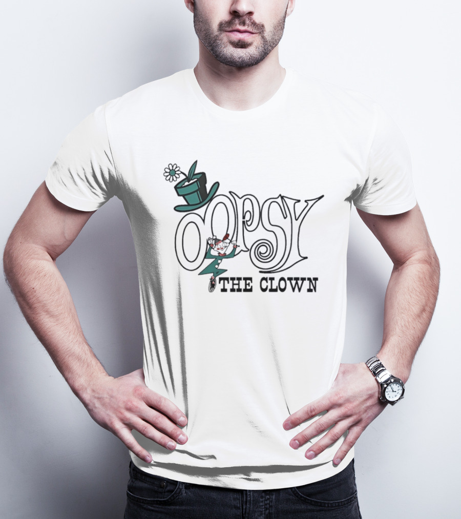 Oopsy The Clown Flower Top Hat T-Shirt