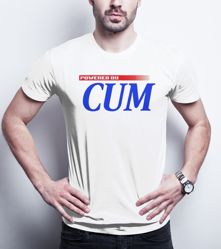 Powered By Cum Blue T-Shirt
