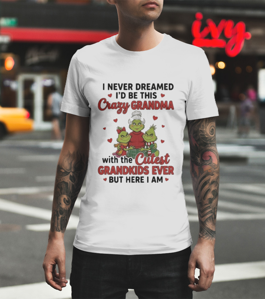 I Never Dreamed I'd Be This Crazy Grandma With The Cutest Grandkids Ever But Here I Am T-Shirt