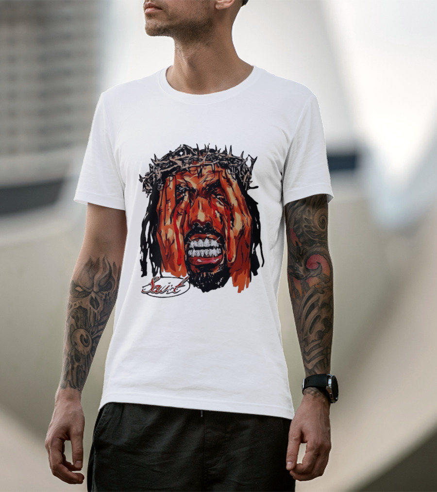Saint Jesus Crown Of Thorns Diamond Grillz T-Shirt