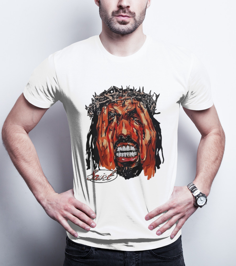 Saint Jesus Crown Of Thorns Diamond Grillz T-Shirt