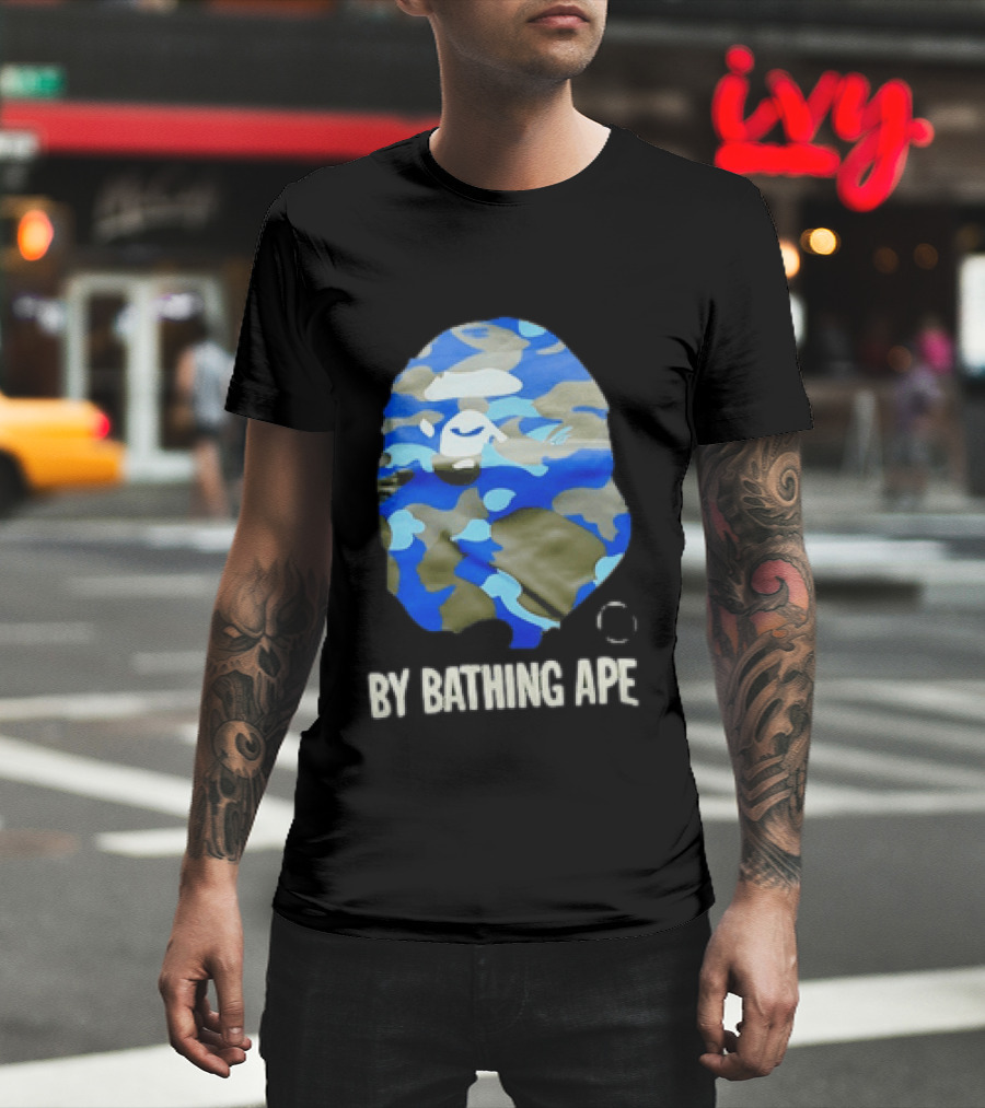 By Bathing APE Camouflage Blue Green T-Shirt