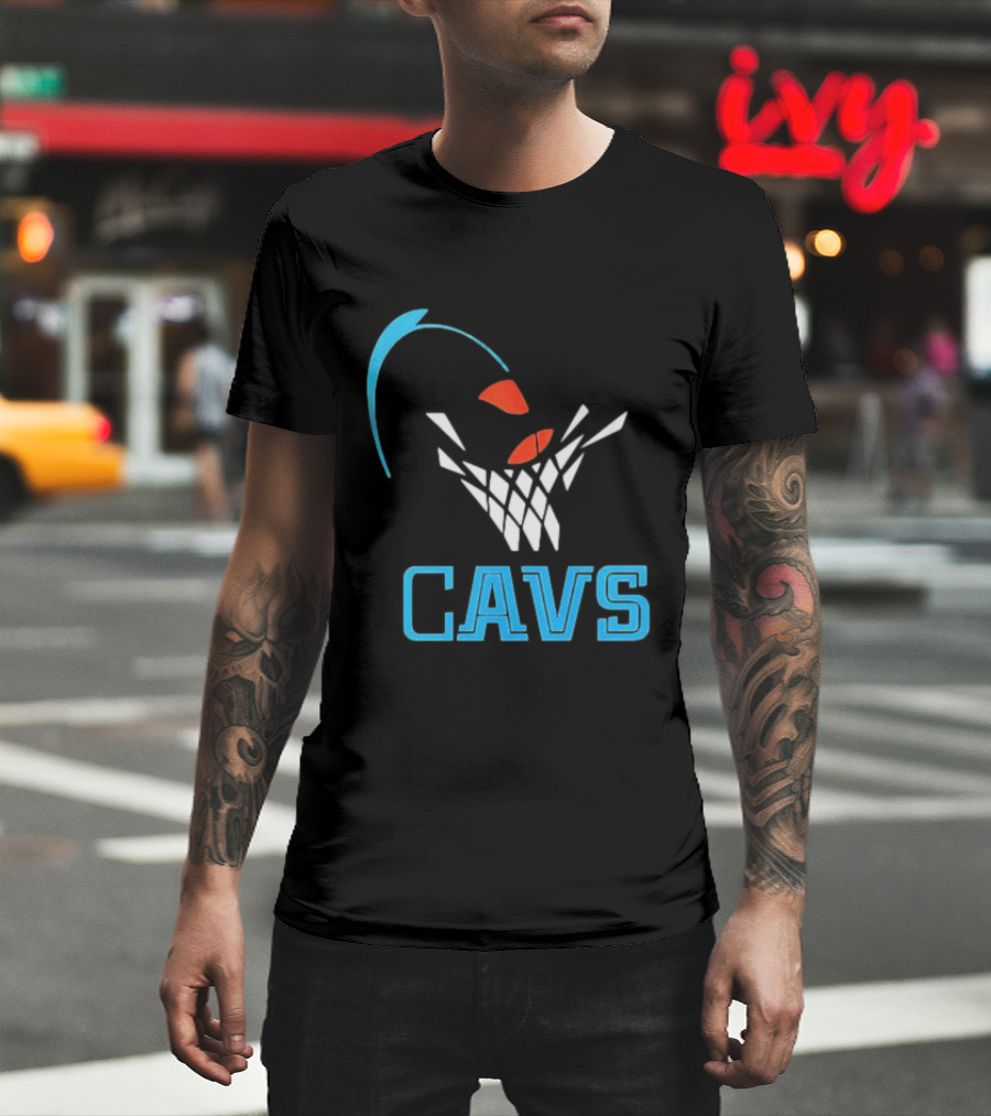 CAVS Cleveland Cavaliers Basketball Net Slam Dunk T-Shirt