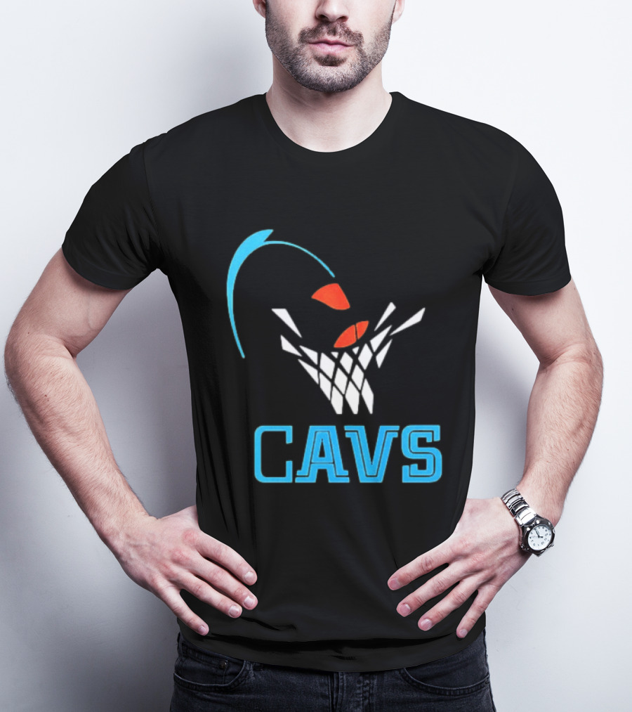 CAVS Cleveland Cavaliers Basketball Net Slam Dunk T-Shirt