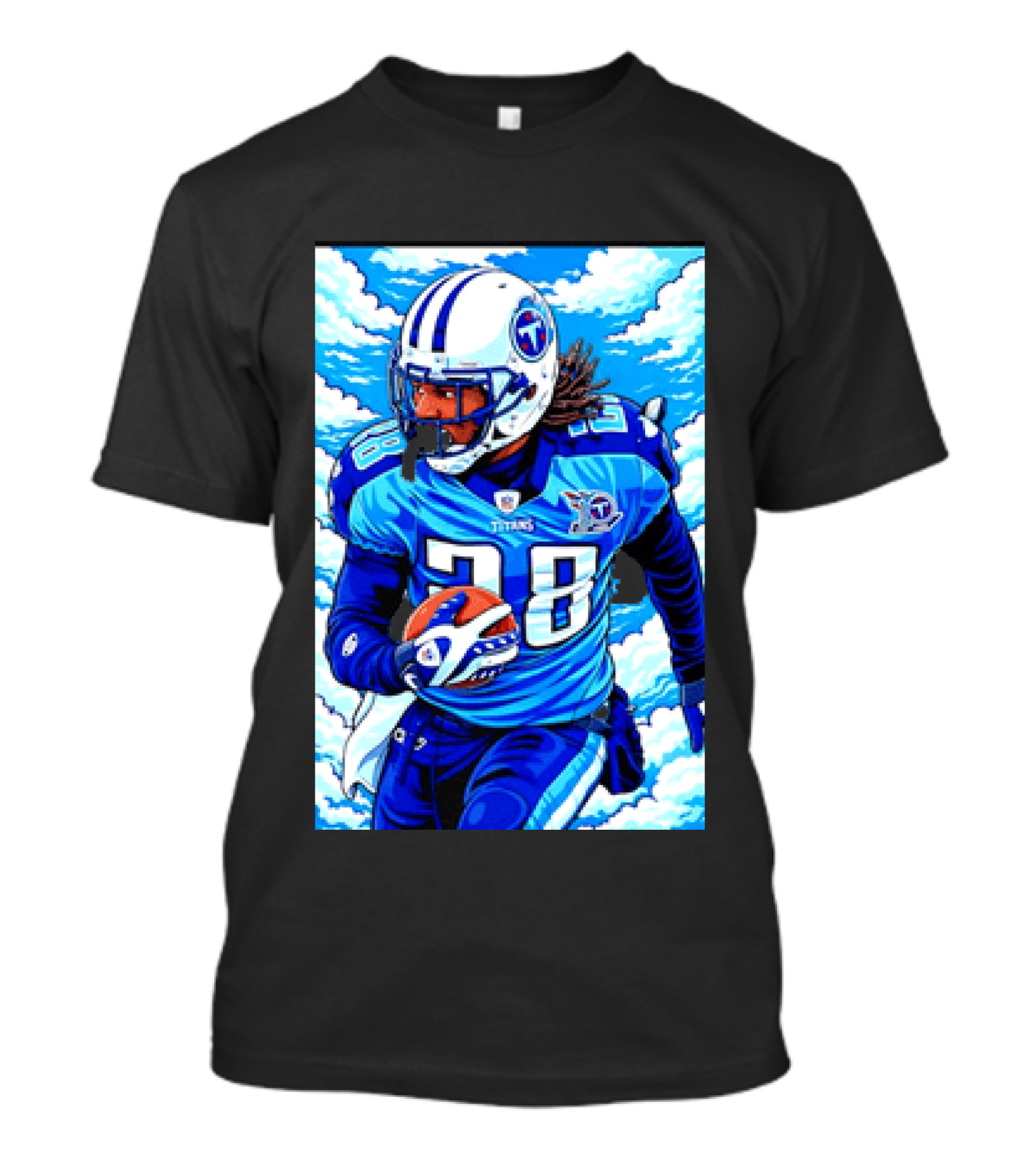 Chris Johnson 28 Tennessee Titans Running Back Football T-Shirt