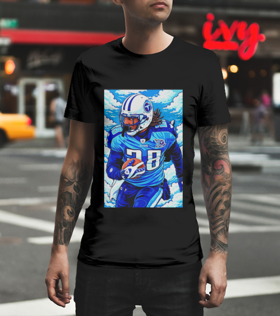 Chris Johnson 28 Tennessee Titans Running Back Football T-Shirt