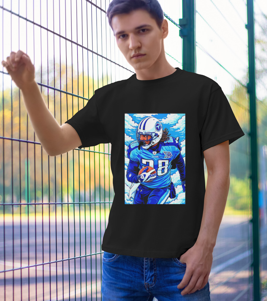 Chris Johnson 28 Tennessee Titans Running Back Football T-Shirt
