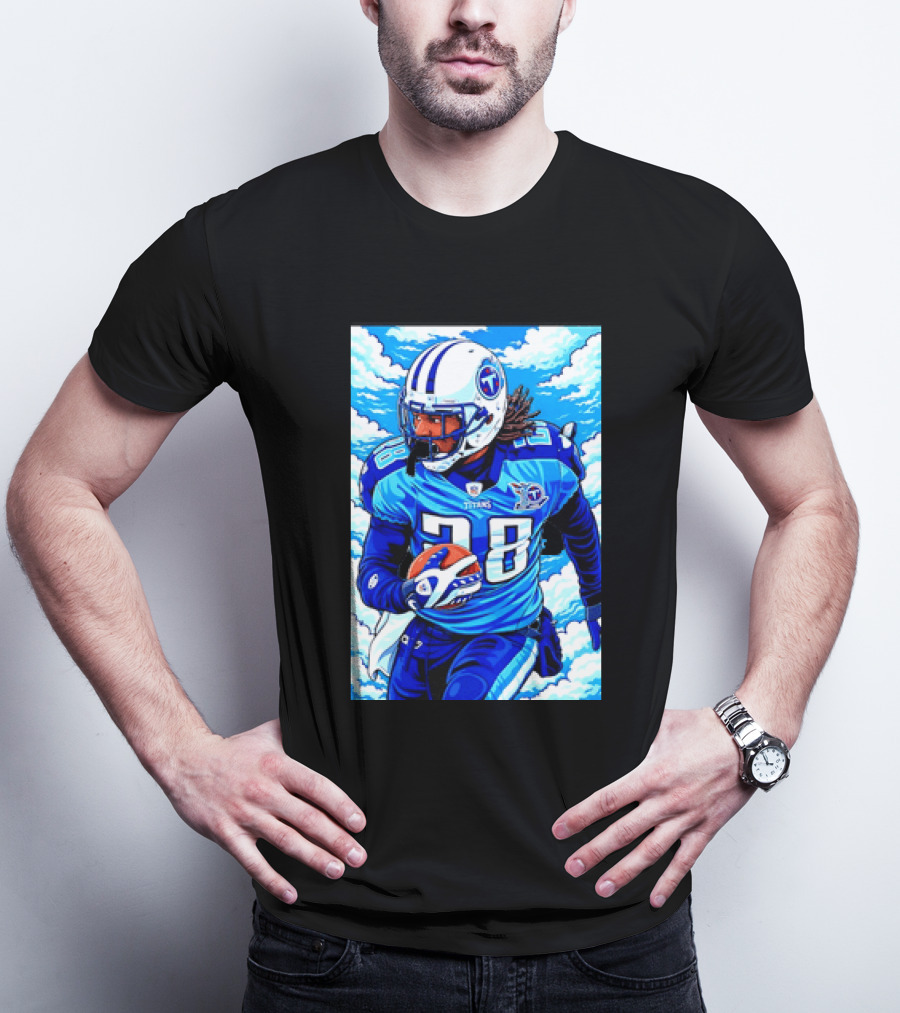 Chris Johnson 28 Tennessee Titans Running Back Football T-Shirt