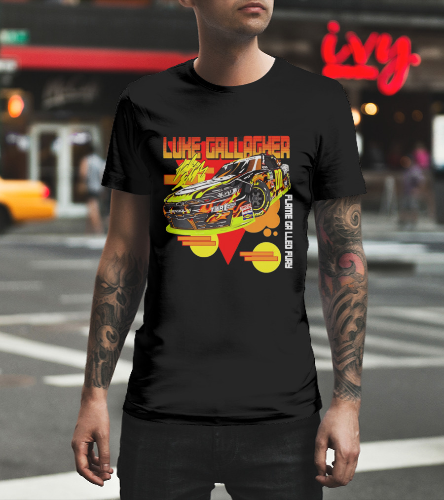 Luke Gallagher Flame Grilled Fury Tier 1 Racing 00 Car T-Shirt