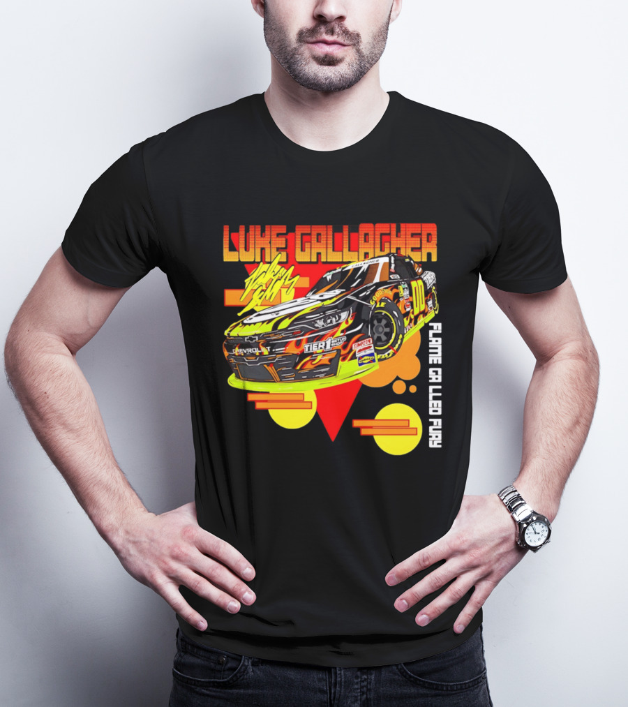Luke Gallagher Flame Grilled Fury Tier 1 Racing 00 Car T-Shirt