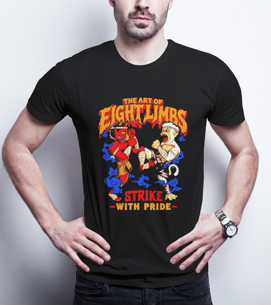 The Art Of Eight Limbs Strike With Pride Muay Thai Oni Hanuman T-Shirt