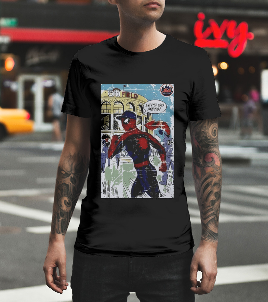 Citi Field New York Mets Spider Man Let's Go Mets 2026 T-Shirt